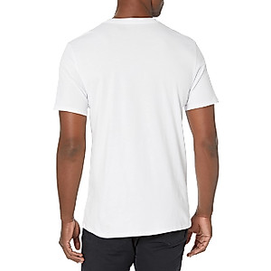 Karl Lagerfeld Paris Men's Stack Striped Logo Crewneck Short Sleeve Solid T-Shirt, White, X-Large