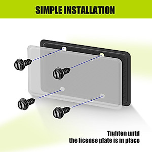 gunhunt 4 PCS License Plate Screw Kit, 304 Stainless Steel Bolts Fasteners, Hexagon Head Screw, Universal for Front Rear License Plates & License Plate Frame Covers of Cars, Trucks SUVs (Black)