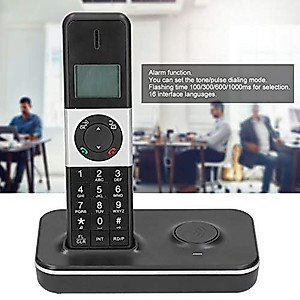 Cordless Desk Telephone for Home and Office Use, Cordless Phone System for Home or Small Business Digital Cordless Telephone Caller ID HandsFree Business Fixed Landline, 100‑240V