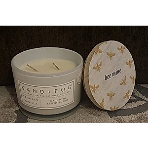 Sand + Fog Tahitian Vanilla Candle in a Glass Jar with Wood Lid - 12 oz.
