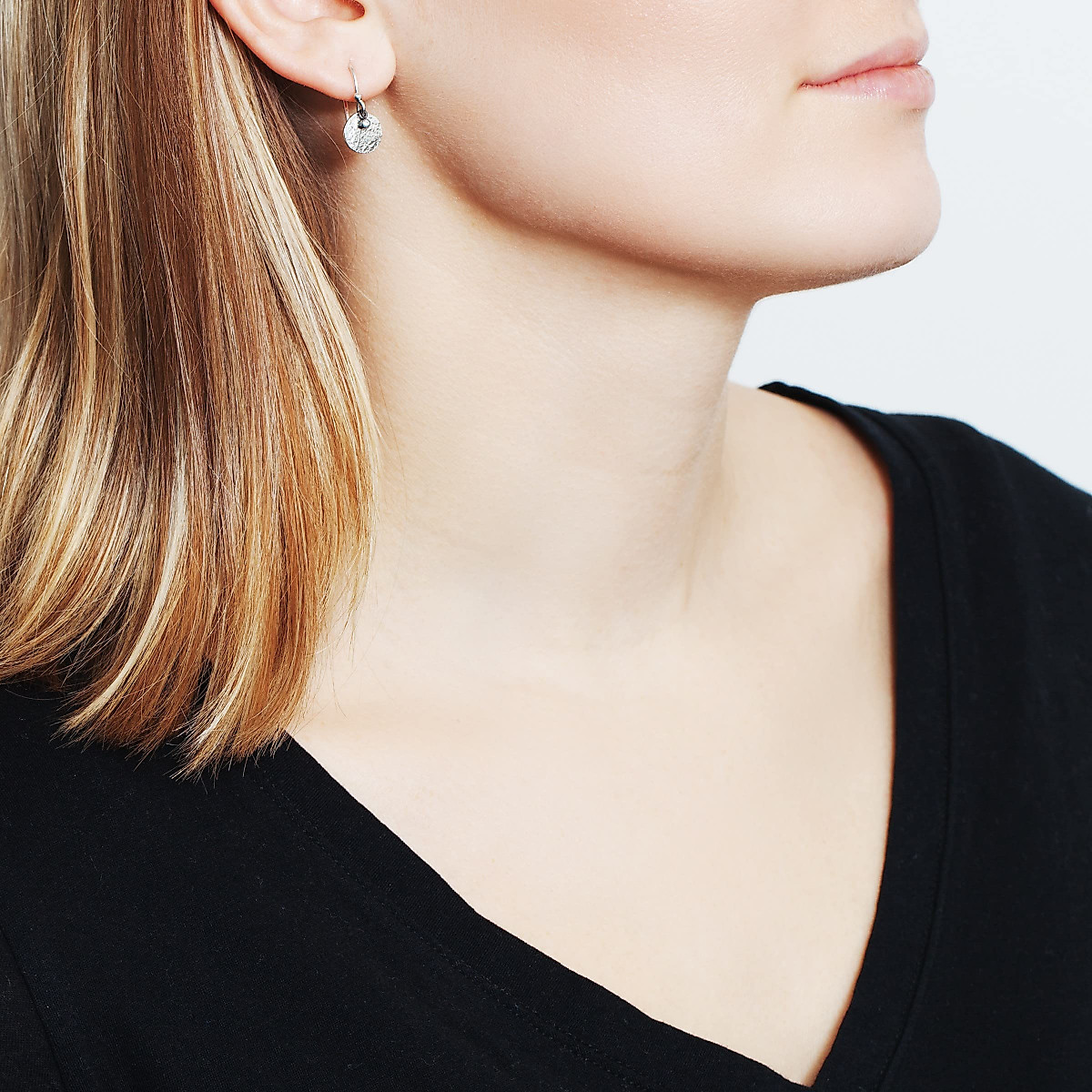 Silpada 'Mini Crystal Disc' Drop Earrings with Crystals in Sterling Silver