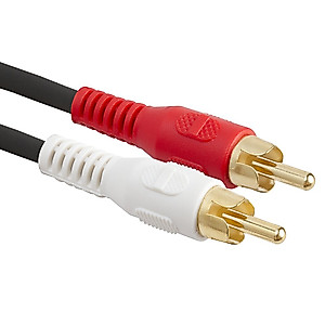 Cmple - [5 Pack 1 RCA Male to 2 RCA Male Stereo Audio Y-Cable, 2 RCA Plugs to 1 RCA Plug Audio Stereo Subwoofer Cable