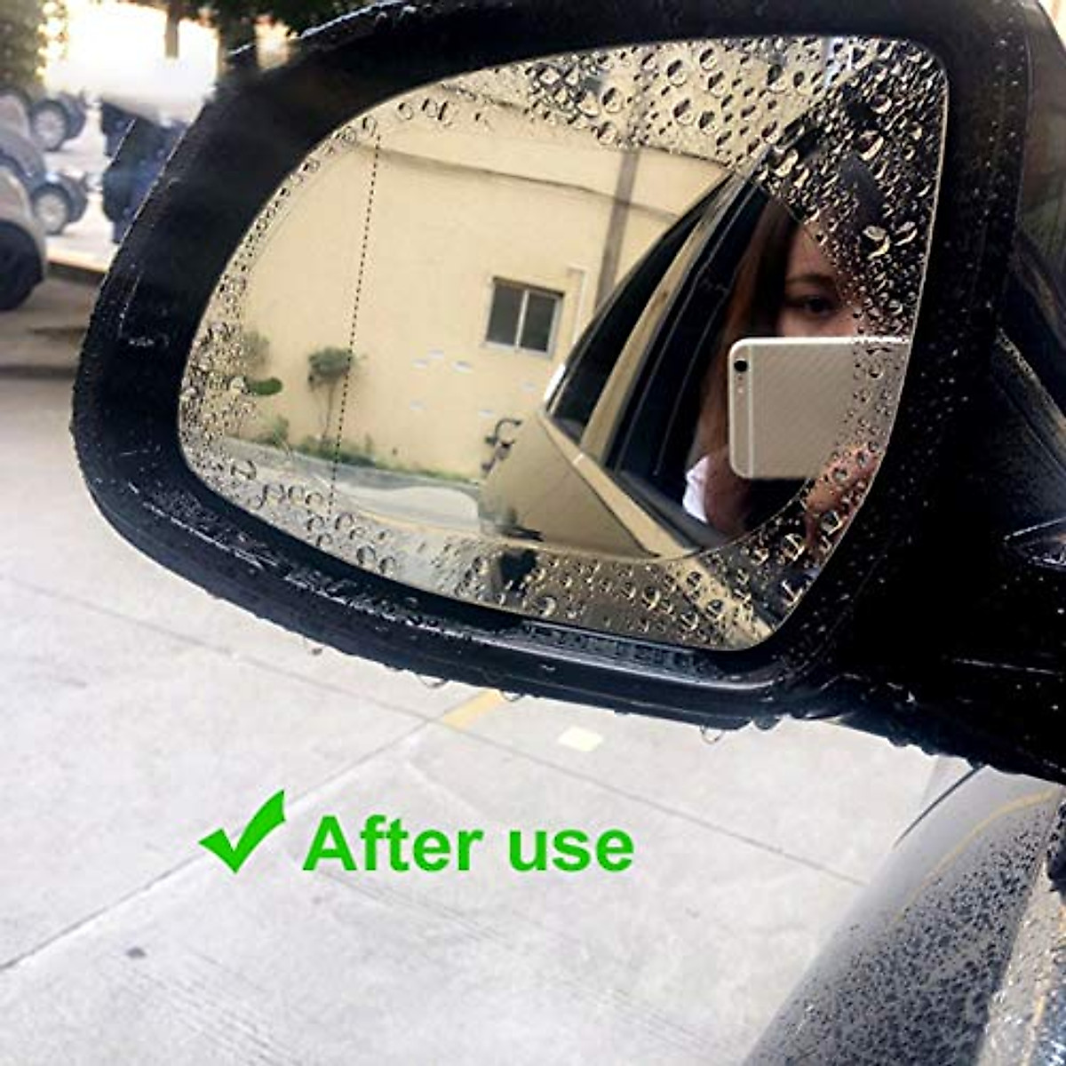 shlutesoy 2Pcs Car Rearview Mirror Film,Clear Waterproof Anti Fog Car Rearview Mirror Protective Film Rain Shield Oval 2pcs