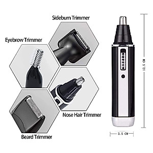 xuemml HHWKSJ Nose and Ear Hair Trimmer, Professional Painless Nose Hair Remover for Men and Women, Waterproof Stainless Steel Head, Dual Edge Blades, Mute Motor, Cleaning Brush