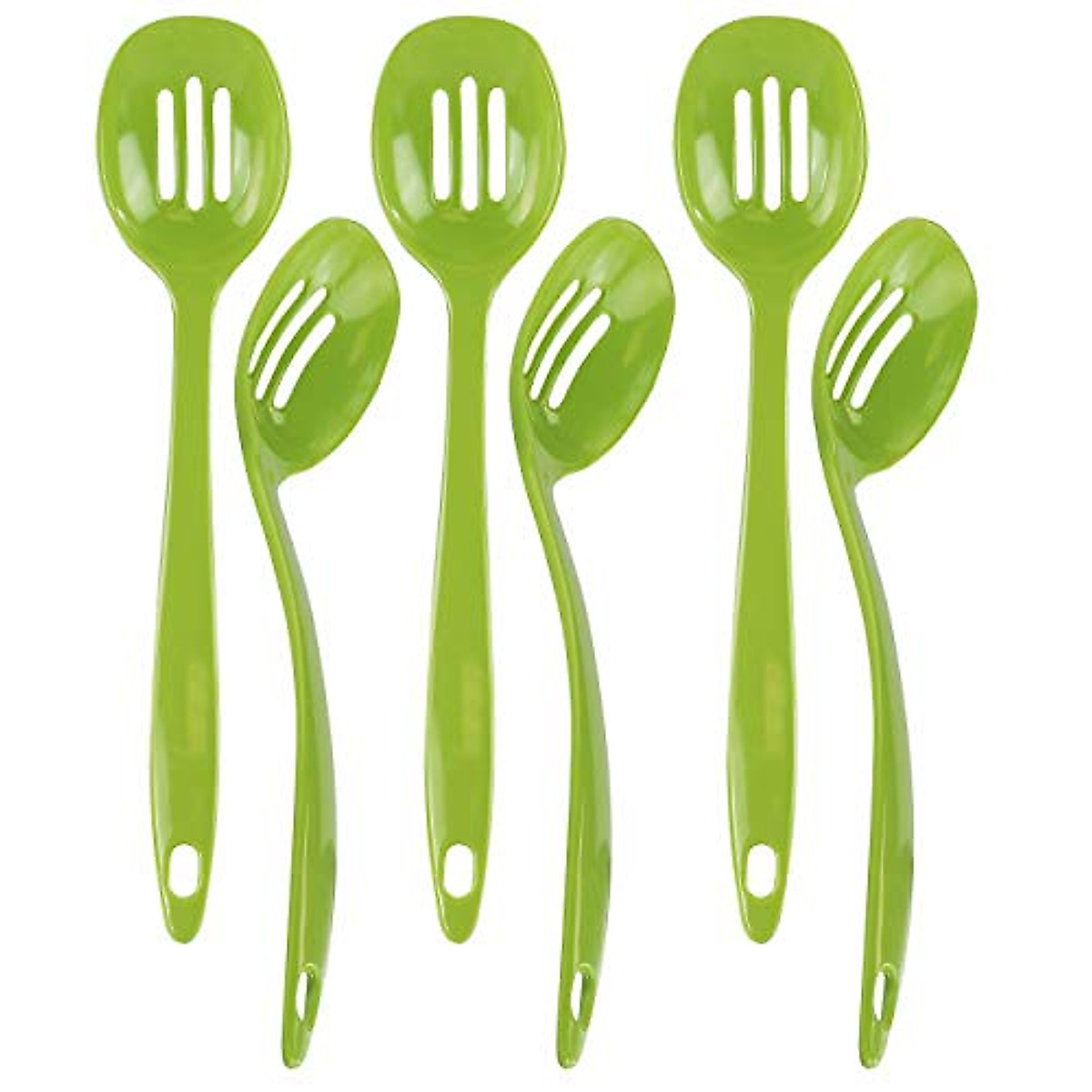 Reston Lloyd Melamine Slotted Spoon Kitchen Utensil, Premium Quality Utensil with Heat Resistant Ergonomic Handle, Durable BPA-Free Plastic, 11.5 inch long, Set of 6,