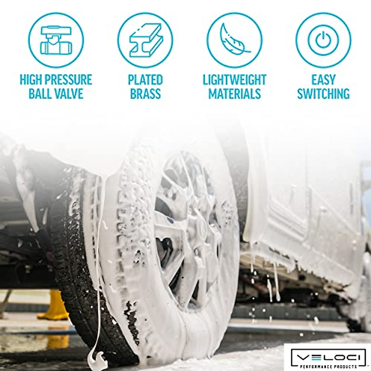 MTM Hydro Ball Valve for Pressure Washer Gun, Foam Cannons, High Pressure Power Washer Shut Off Valve Plated Brass 3/8” Female BSP 3000 PSI