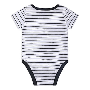 Peanuts Snoopy Boys 4 Pack Short Sleeve Bodysuit for Newborn and Infant