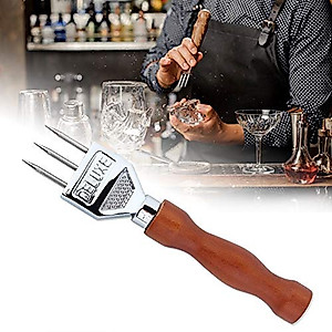 Ice Pick, Stainless Steel Ice Crusher with Wood Handle Oxidation Resistant Ice Chisel Removal Pick Crushed Ice Tool Ice Breaking Accessories for Kitchen Bar Restaurant