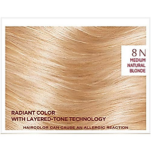 L'Oreal Paris Excellence Age Perfect Layered Tone Flattering Color, 8N Medium Natural Blonde Set (Packaging May Vary)