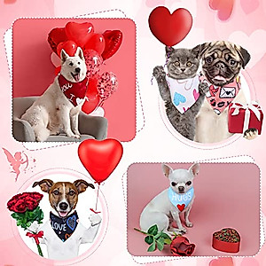 30 Pieces Mother's Day Dog Bandanas Dog Bibs Holiday Pet Costume Dog Cat Mother's Day Outfit Heart Triangle Scarf Kerchief for Small to Medium Pet Multicolor