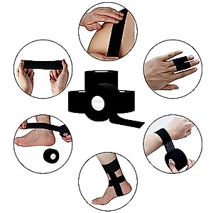 Dimora 4-Pack Black Athletic Tape - Strong Adhesive Sports Tape No Sticky Residue Easy Tear Athletic Tapes & Wraps, Gymnastics Tape for Athletes(1.5in X 45ft)