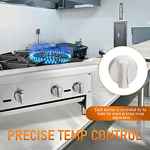 HOCCOT 4 Burners Gas Stove, Propane and Natural Gas Commercial Hot Plate, 24" Stainless Steel Wok Countertop Commercial Range, Outdoor Cooker, Restaurant Equipment Gas Stove Burner