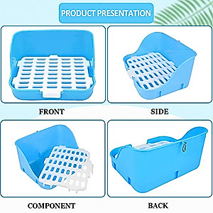 Rabbit Litter Box, Rat Litter Tray Ferret Potty Training Corner Litter Pan Cage Cleaner for Chinchillas Guinea Pigs