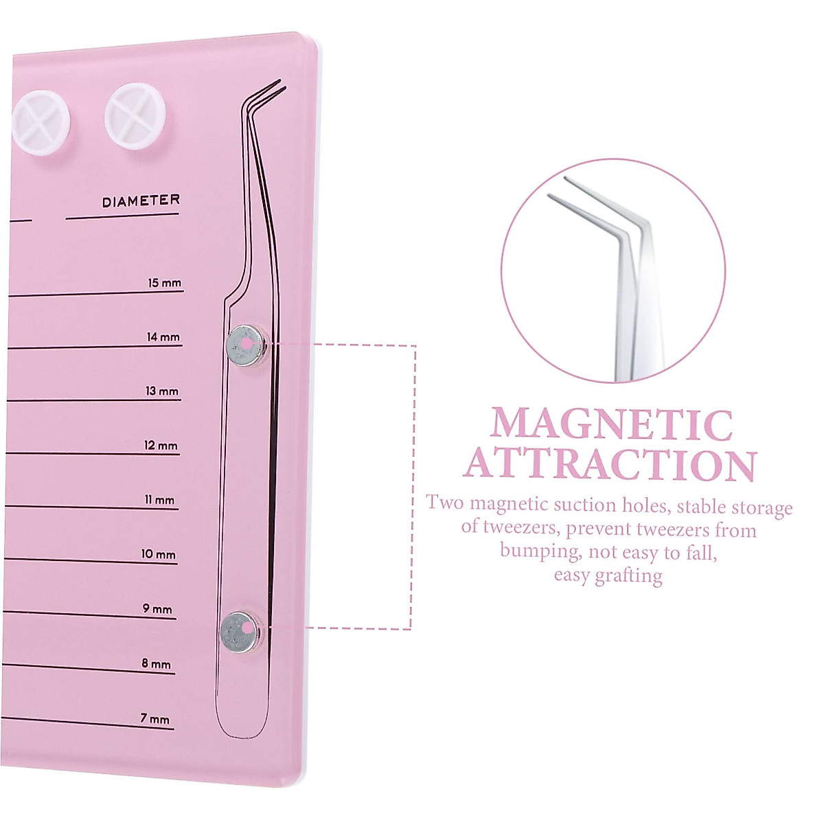 FRCOLOR 5pcs Magnetic Eyelash Board False Eyelashes Fake Eyelashes Tools Makeup Supplies Eyelash Display Pallet Eyelash Grafting Supplies Eyelash Supplies Eyelash Curler Acrylic With Scale