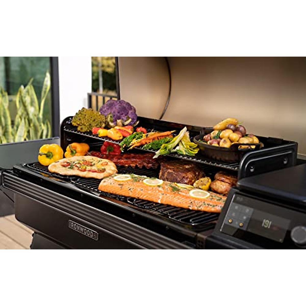 Traeger Ironwood XL Wood Pellet Grill and Smoker with WiFi and App Connectivity,Black & Traeger Pellet Grills BAC637 Stay Dry Pellet Bin, Wood Pellet Storage with Locking Lid, Black