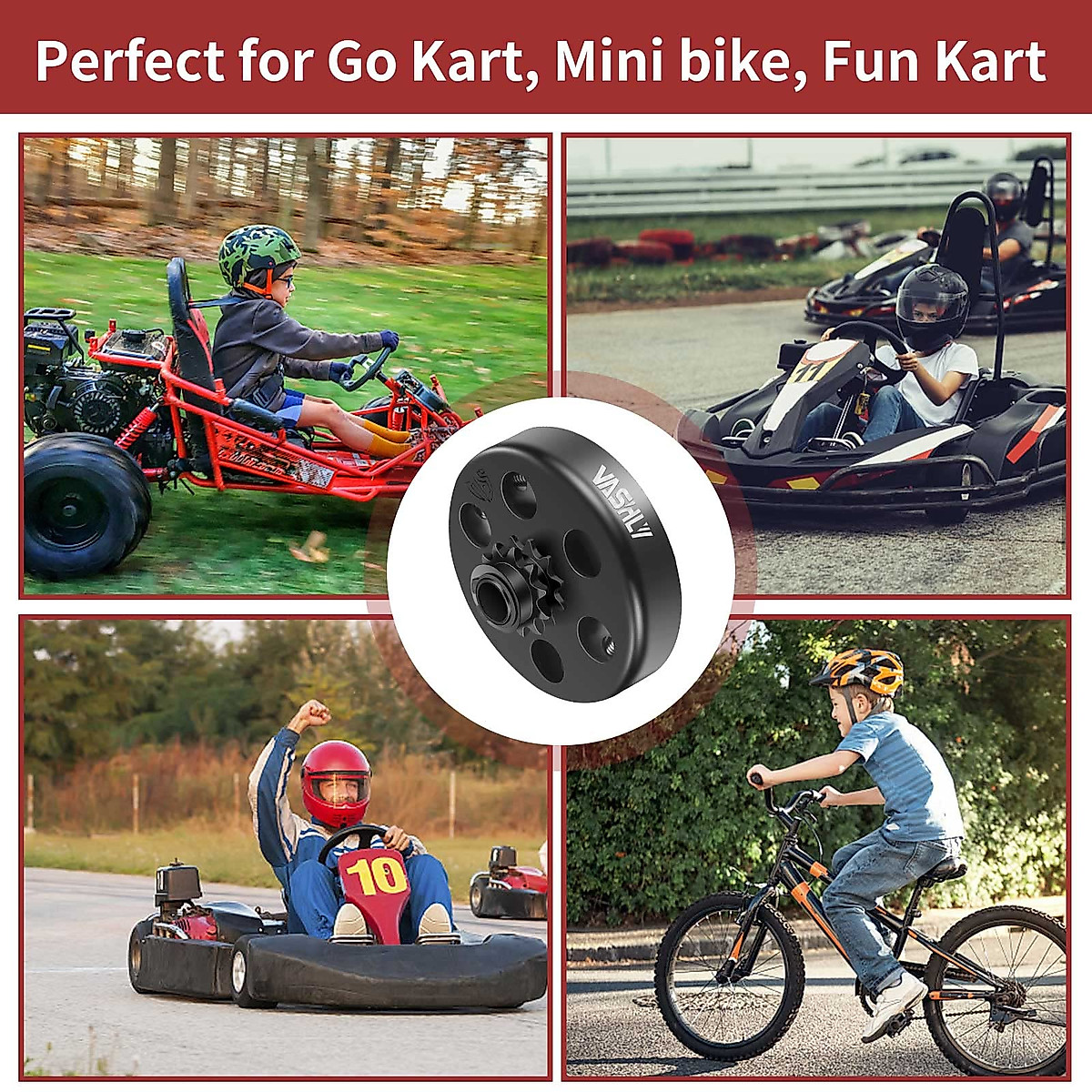 Vashly Go Kart Clutch 5/8" Bore 11 Tooth for #35 Chain Predator 212 Clutch 11T Centrifugal Clutch Perfect for Go Kart, Minibike and Fun Kart Engine