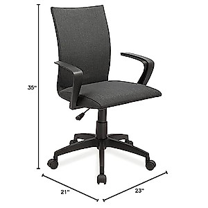 Leick Black Linen Apostrophe Office Chair with Black Caster Base