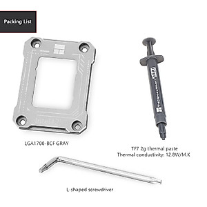 Thermalright Intel 12th/13th Generation LGA1700 Anti-Bending Buckle, Curved Pressure Plate, CPU Fixing Buckle, Fully Fitted and Fixed Without Trace Installation (Gray)