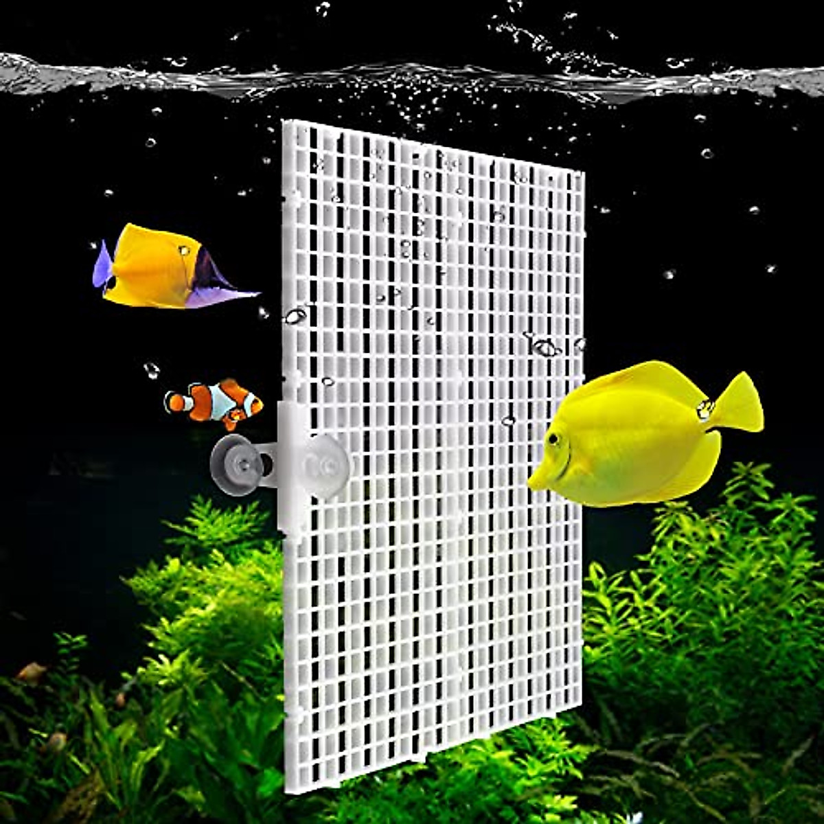 WEAVERBIRD 2Pcs Aquarium Divider Tray Plastic Grid Divider Tray Egg Crate for Aquarium Fish Tank Bottom Isolation, White
