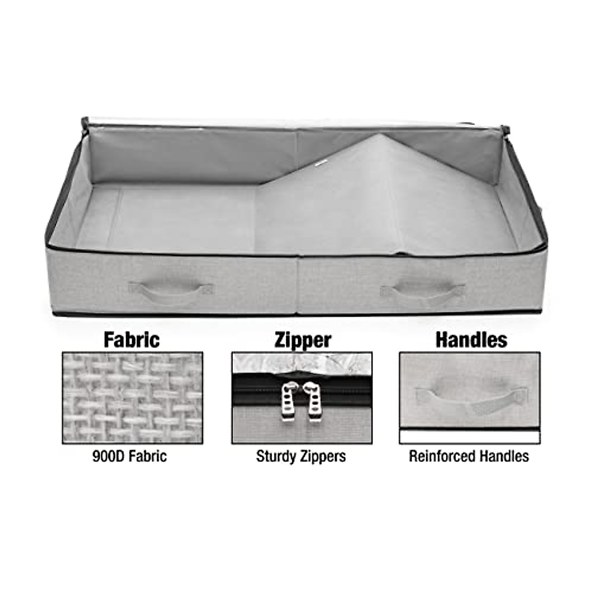 Extra Large Under Bed Storage With Hard Bottom, Hard Side Walls And Clear Top