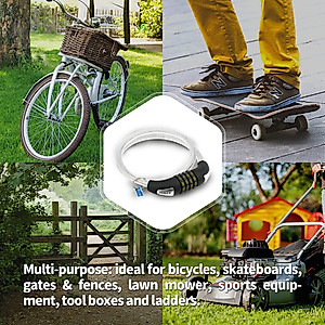 Zarker NO90 Bike Lock - 3 Feet High Security 4 Digit Resettable Combination Coiling Bike Cable Lock, 0.9m x 12mm - 1Pack(Green)