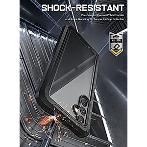 Poetic Guardian Case Compatible with Galaxy A14 5G [20FT Mil-Grade Drop Tested], Full-Body Hybrid Shockproof Protective Rugged Clear Cover Case with Built-in Screen Protector, Black/Clear