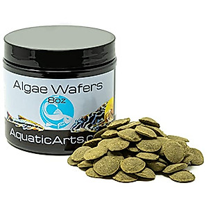 Aquatic Arts Algae Wafers (8 Ounce) Sinking Food for Live Aquarium Shrimp, Fish (Pleco/Tetra), Snails, and Bottom Feeders | High Protein Spirulina Blend Fish Food for Fish Tank Aquariums