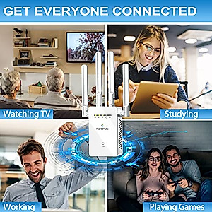 2023 Upgraded WiFi Extender Signal Booster for Home - up to 9956 sq.ft Coverage - Long Range Wireless Internet Repeater and Signal Amplifier with Ethernet Port - 1 Tap Setup, 5 Modes, 40+ Devices