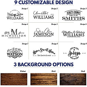 Key Hangers for Wall, Personalized Text Option w/Elegant 12 Design, 3 Wood Options, House Warming Present for New Home, Mr Mrs Wedding Gift for Couple, Custom Key Ring Holder for Wall - Key Rack