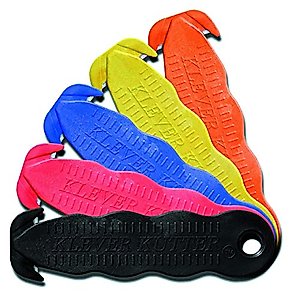 Klever Innovations Cutter Stainless Steel Package Opener, Safety Utility Cutter Assorted Colors 5 pcs, KLEVER - 5/PACK MIX