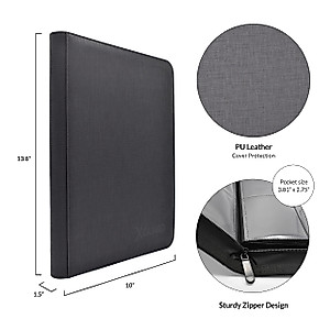 XGuard Premium 9 Pocket Trading Card Binder - PU Leather - 360 Side Loading Pocket Album Folder - For TCG and Sports Cards