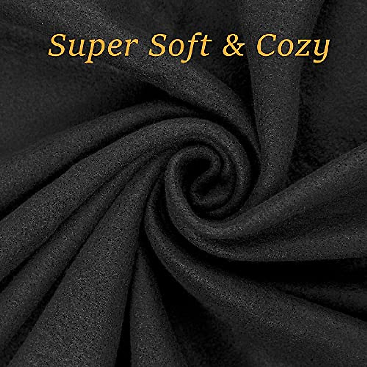 CAI TENG Fleece Throw Blankets Lightweight Warm for Soft Cozy Pet-Friendly Bulk Fleece Blanket Solid for Home, Bed, Sofa, Dorm, Office, Gifts, Outdoor (Black, Pack of 6-50 x 60 inch)