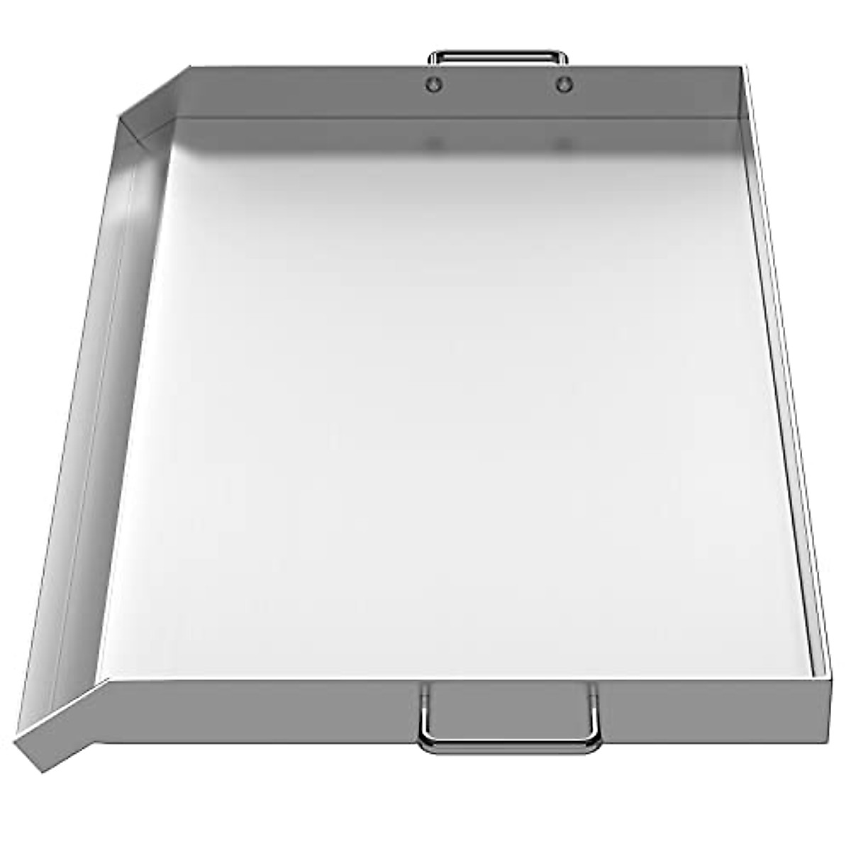 VEVOR Stainless Steel Griddle,32" X 17" Universal Flat Top Rectangular Plate, BBQ Charcoal/Gas Grill with 2 Handles and Grease Groove with Hole，Grills for Camping, Tailgating and Parties