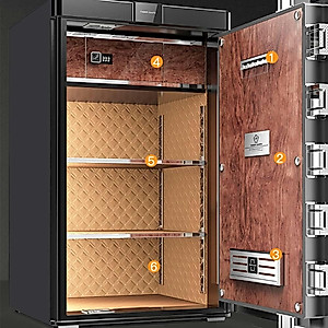 Digital Safe Box, Extra-Large Security Fireproof Waterproof Safe, Money Safe with Double Safety Key Lock Password Interior Lock Box, for Protect Money, Jewelry, Documents (Color : Gold)