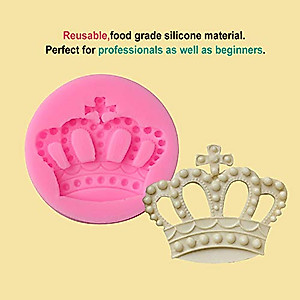 SIMUR 4 Pack Crown Fondant Candy Silicone Molds Bows Crown Heart Mold for Sugarcraft, Cake Decoration, Cupcake Topper, Chocolate, Pastry, Cookie Decor, Jewelry, Clay, Epoxy Resin, Crafting Projects