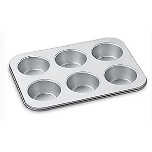 Cuisinart Chef's Classic Nonstick Bakeware 6-Cup Jumbo Muffin Pan, Silver