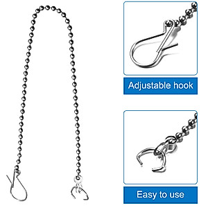 Mudder Toilet Handle Beaded Chain Universal Toilet Flapper Chain Replacement Kit Stainless Steel Toilet Flapper Lift Chain Toilet Chain Replacement for Most Toilet Flappers (6)