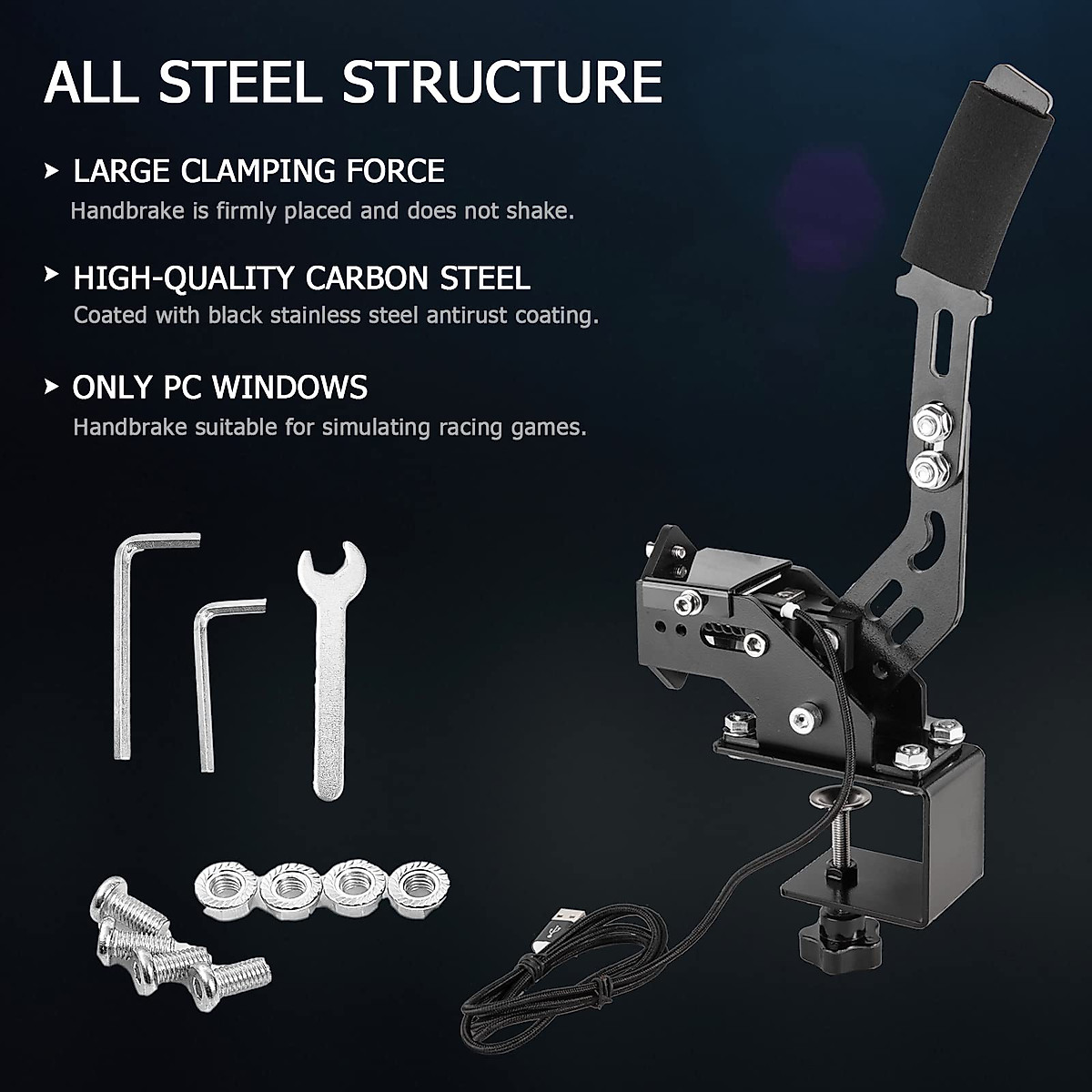 Anman G920 USB Handbrake,14-bit Progressive Handbrake with Clamp for PC Windows Racing Games Logitech G920/G923 Thrustmaster Peripherals/Dirt Rally