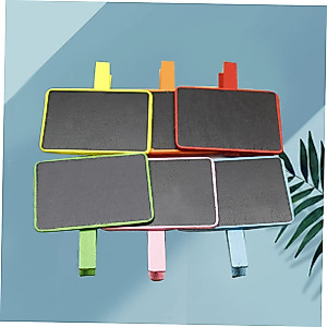 Veemoon 18pcs Message Board with Clips Wood Tags Mini Blackboard Signs Message Board Tag Sign Table Place Card Clip Chalkboard Food Signs Wedding Table Numbers Photo Dining Table