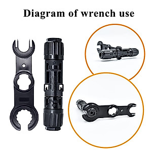 Triproton Solar Cable Connector, IP68 Waterproof, 1500V Tinned Copper Pins, for Solar System, Black 5 Pairs,with 2 Special Spanners (for 14-10 awg Cable)