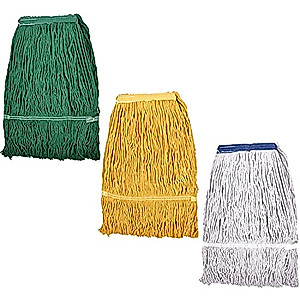 Mop Heads Replacements, 3 Pack Heavy Duty Commercial Cotton String Mops Refills, 14 Inch Wet Mop Headband Looped End String Head Refill for Home Industrial Floor Cleaning, Reusable Dirt Hair Sweeper