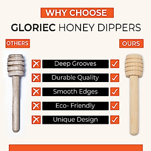 40 Pcs Honey Dipper Sticks - Wooden Honey Dipper- 3 Inch Mini Wooden Honeycomb Sticks, Honey Stirrer Stick For Honey Jar Dispense Drizzle Honey and Wedding Party Favors Gift