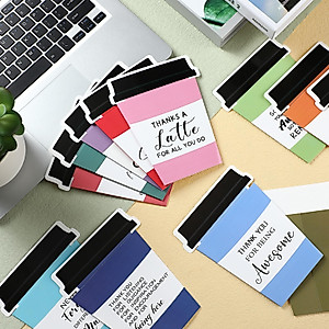 Dinifee 48 Set Teacher Appreciation Gift Card Holder Employee Appreciation Cards Holder Graduation Coffee Cup Card Thank You Gift Card Holder End of Year Gifts for Coworker Teachers(Staff)