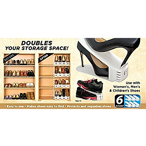 Shoe Slotz 6-Pack Space-Saving Storage Units in Ivory | As Seen on TV | No Assembly Required
