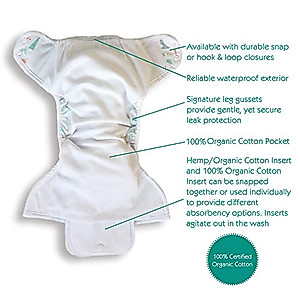 Thirsties Natural One Size Pocket Reusable Cloth Diaper, Snap Closure, Mountain Twilight