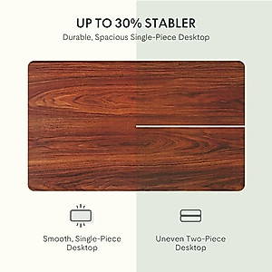 FLEXISPOT Adjustable Desk 55 x 28 Inches Stand Up Desk Workstation Electric Height Adjustable Standing Desk with Splice Board (Gray Frame + 55 in Mahogany Top)