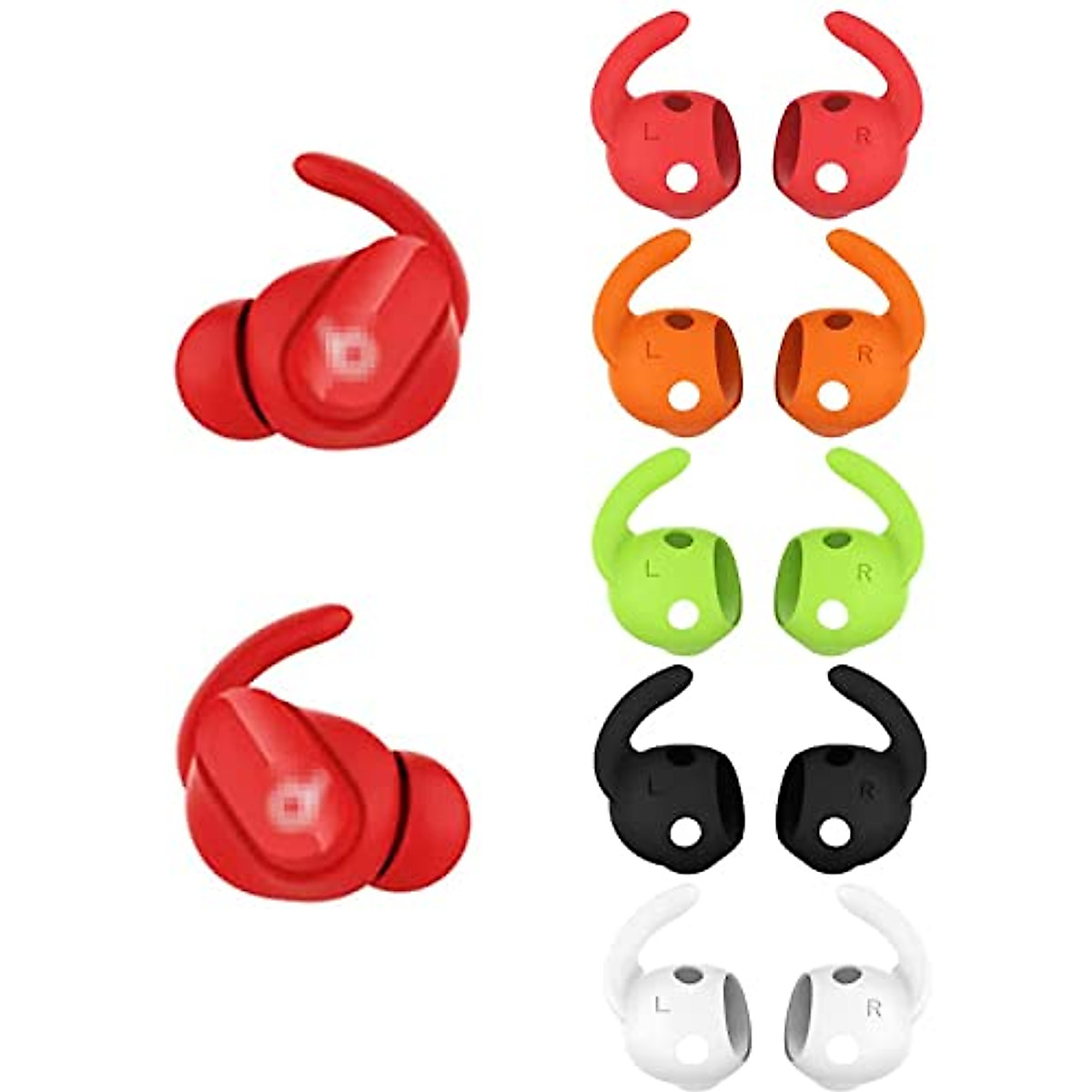JNSA 5 Pairs Ear Hooks Compatible with Beats Studio Buds, Beat s Studio Buds Earhook Anti Slip Cover Accessories, 5 Colors 5 Pairsn (sb5c5p)