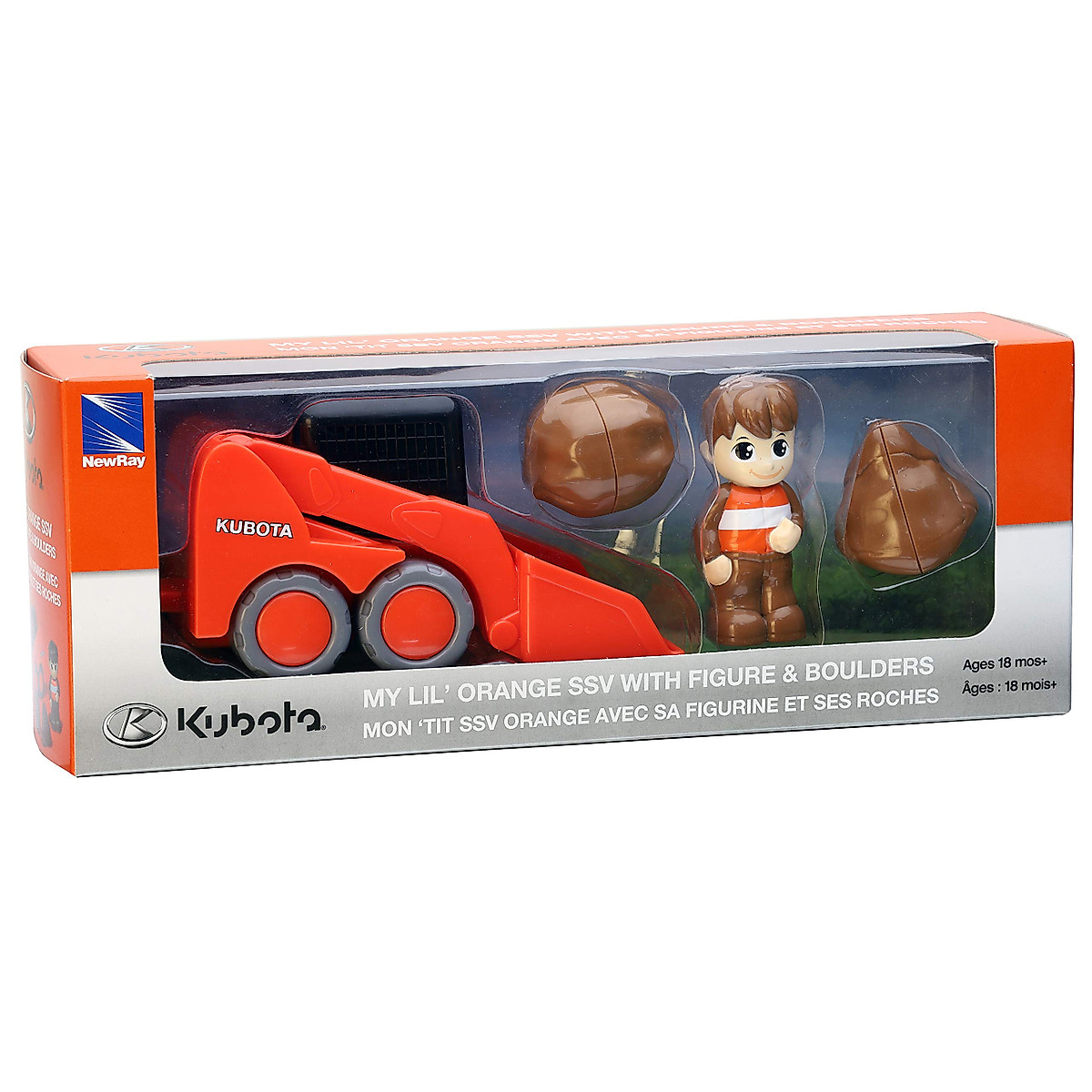 NewRay Kubota Pre-School Lil' Orange Skid Steer Play Set