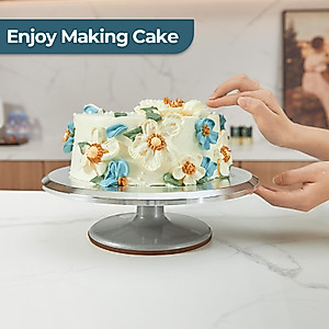 Cake Stand, Ohuhu Aluminium 12''Cake Turntable Decorating Bakery Supplies - BPA-Free Frosting Spinner Rotating Revolving Lazy Susan