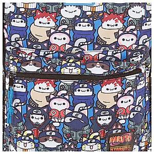 Naruto Cat Nyaruto! Allover Backpack Defense Battle of Konoha Bookbag - Nyaruto! Knapsack for All (Blue)